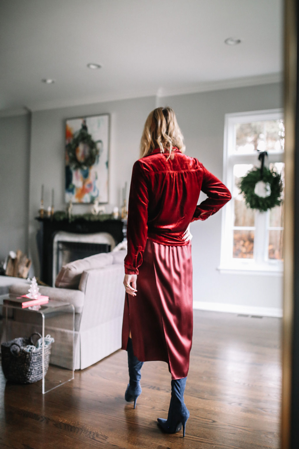 Red Velvet Holiday Outfit Ideas - Never Without Navy