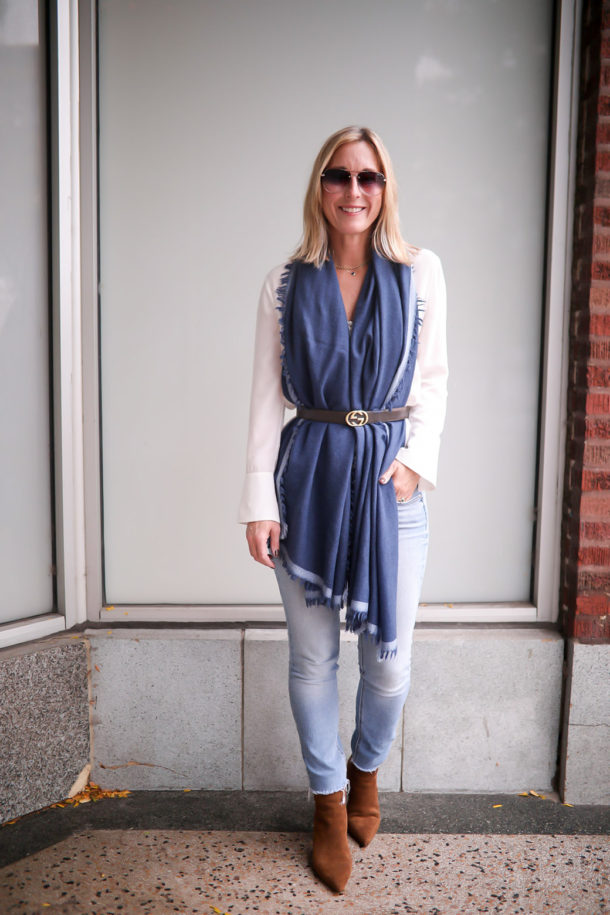 How to Wear A Wrap Scarf - Never Without Navy Blog