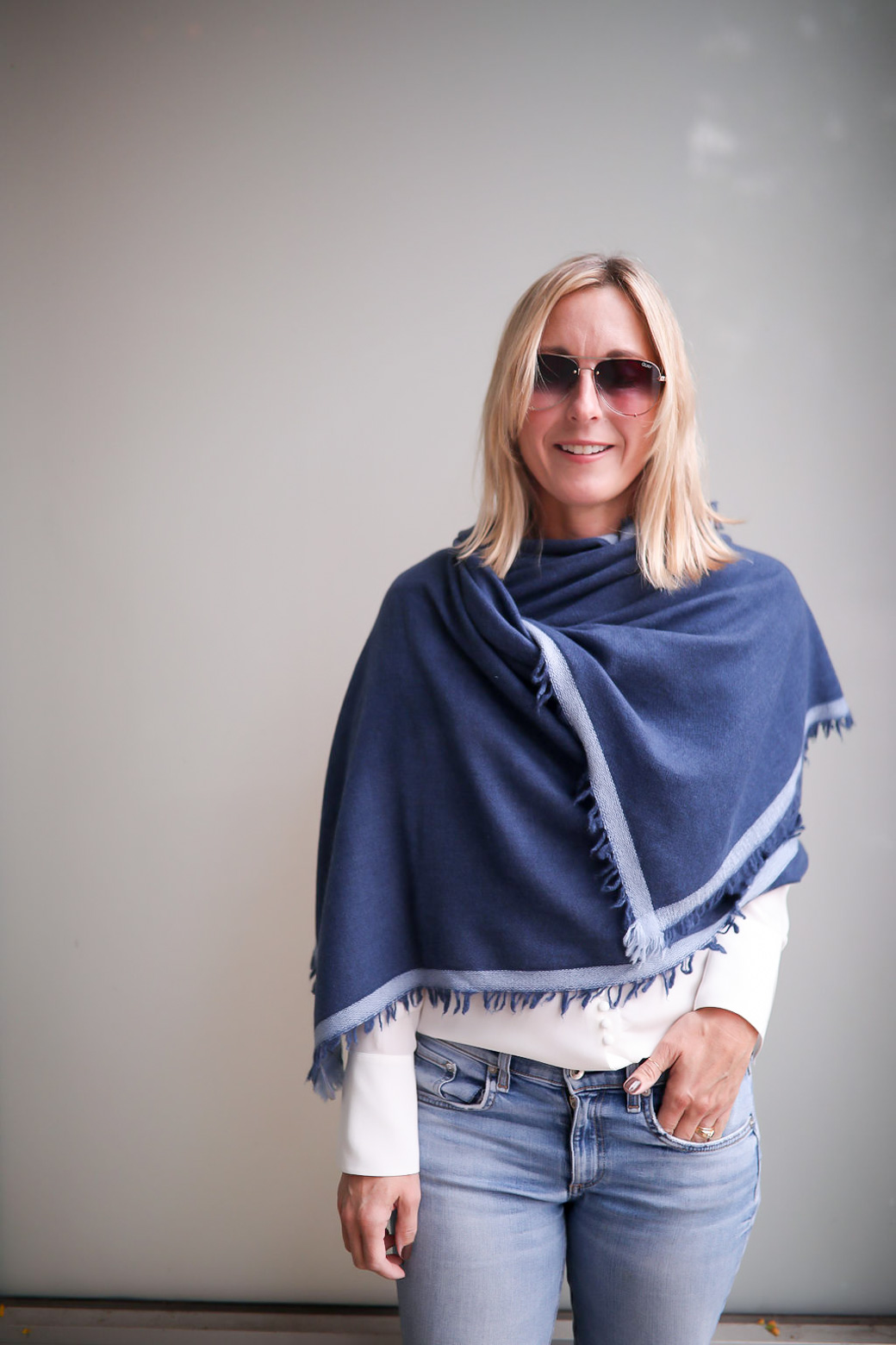 How to Wear A Wrap Scarf - Never Without Navy Blog