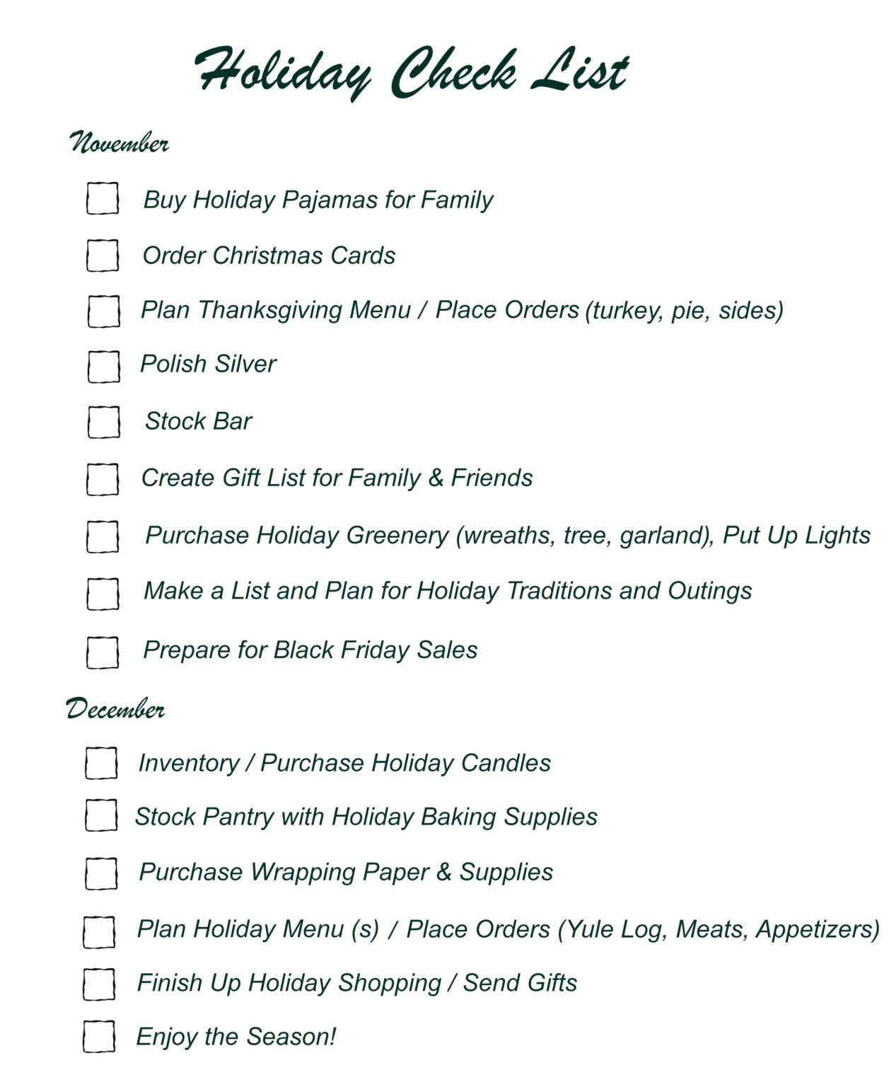 Your Holiday Season Checklist - Never Without Navy