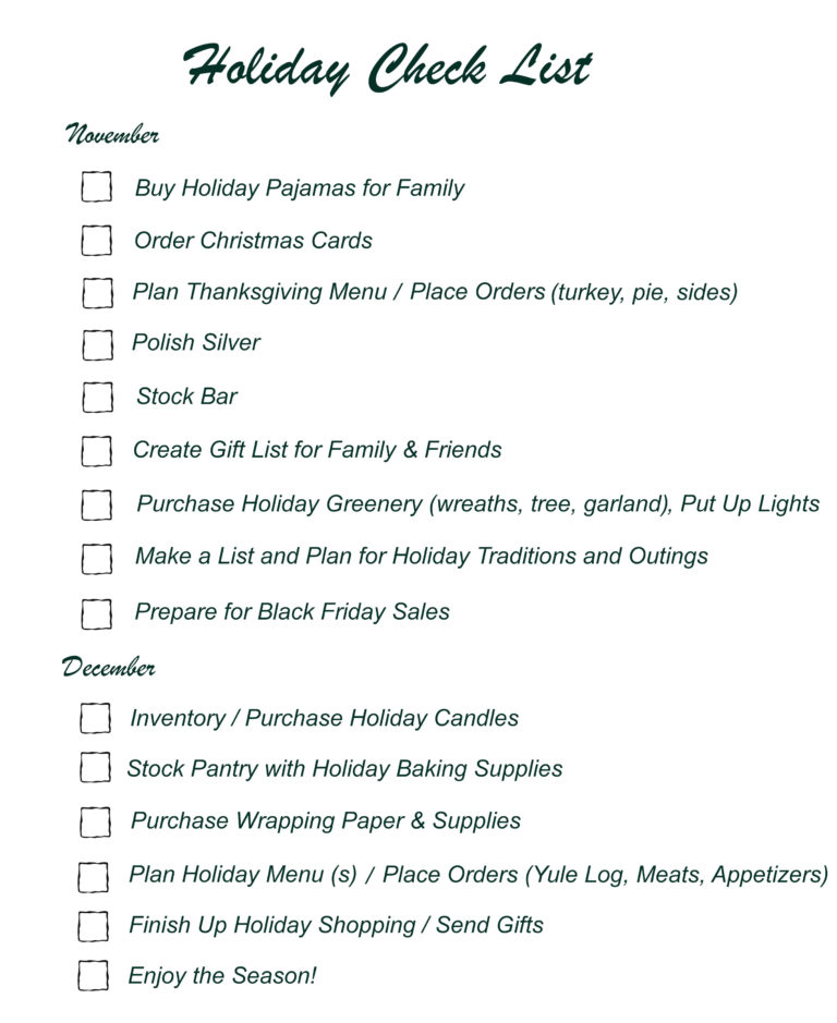 Your Holiday Season Checklist - Never Without Navy