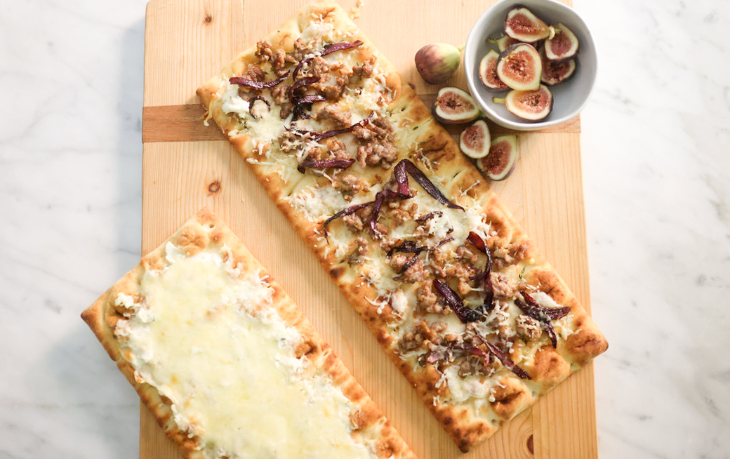 Flatbreads: Four Cheese & Truffle Honey and Caramelized